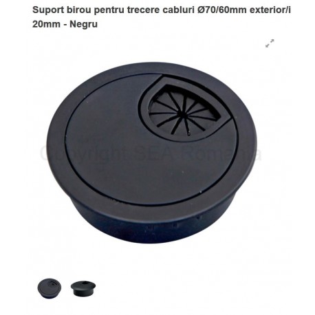 TRECERE CABLU D 60 NEGRU 440.45.19 - Accesorii mobila / mobilier