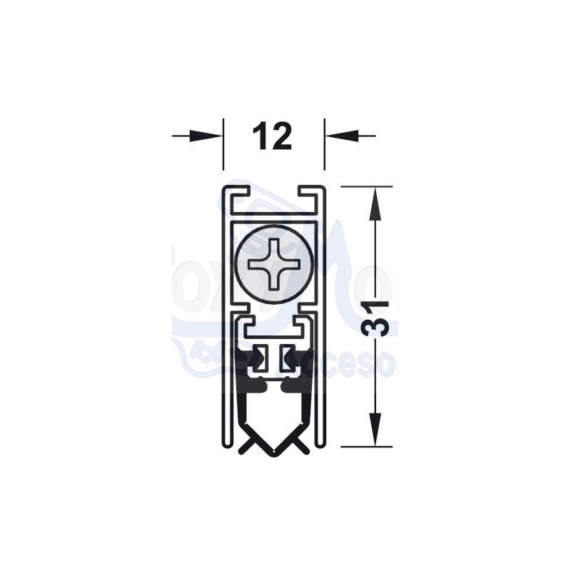 PRAG AUTOMAT USI LEMN 830 MM ALU 950.05.342 - Accesorii mobila / mobilier